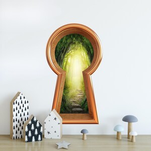 3d Keyhole Fabric Wall Decal - Path to Secret Garden - 3D Keyhole Wall ...