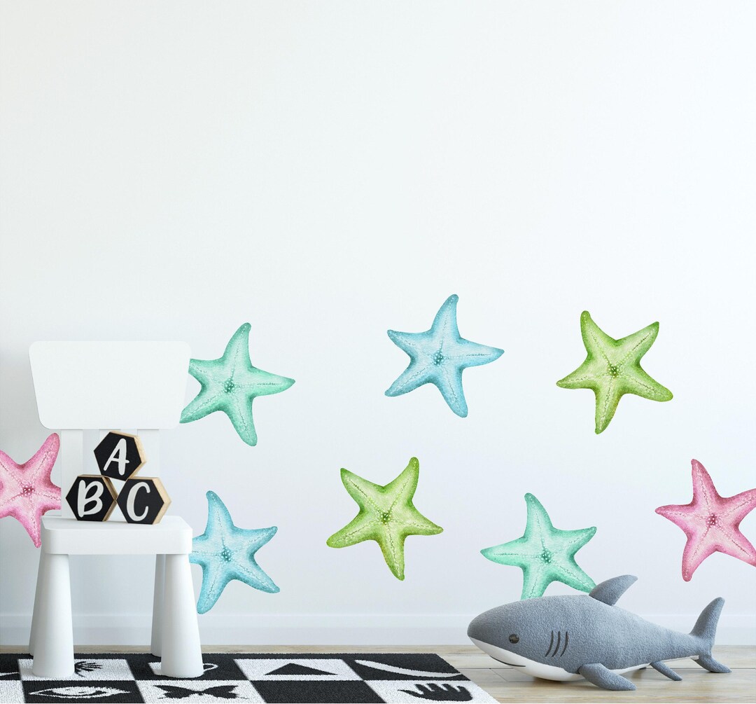 Pastel Starfish Fabric Wall Decal Set - Ocean Wall Decal - Sea Life ...
