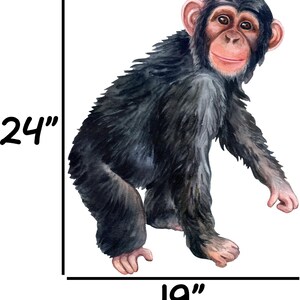 Chimp Monkey Wall Decal Safari Animal Wall Sticker Removable Fabric for ...