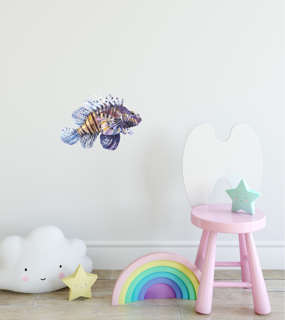 Watercolor Exotic Lionfish 3 Fish Wall Decal Ocean Sea Life - Etsy
