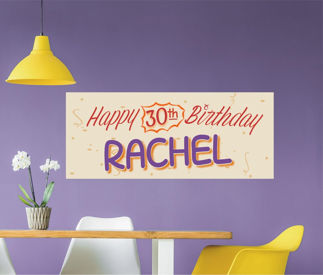 Custom Rachel's BIRTHDAY Banner Wall Decal Personalized Wall Sticker ...