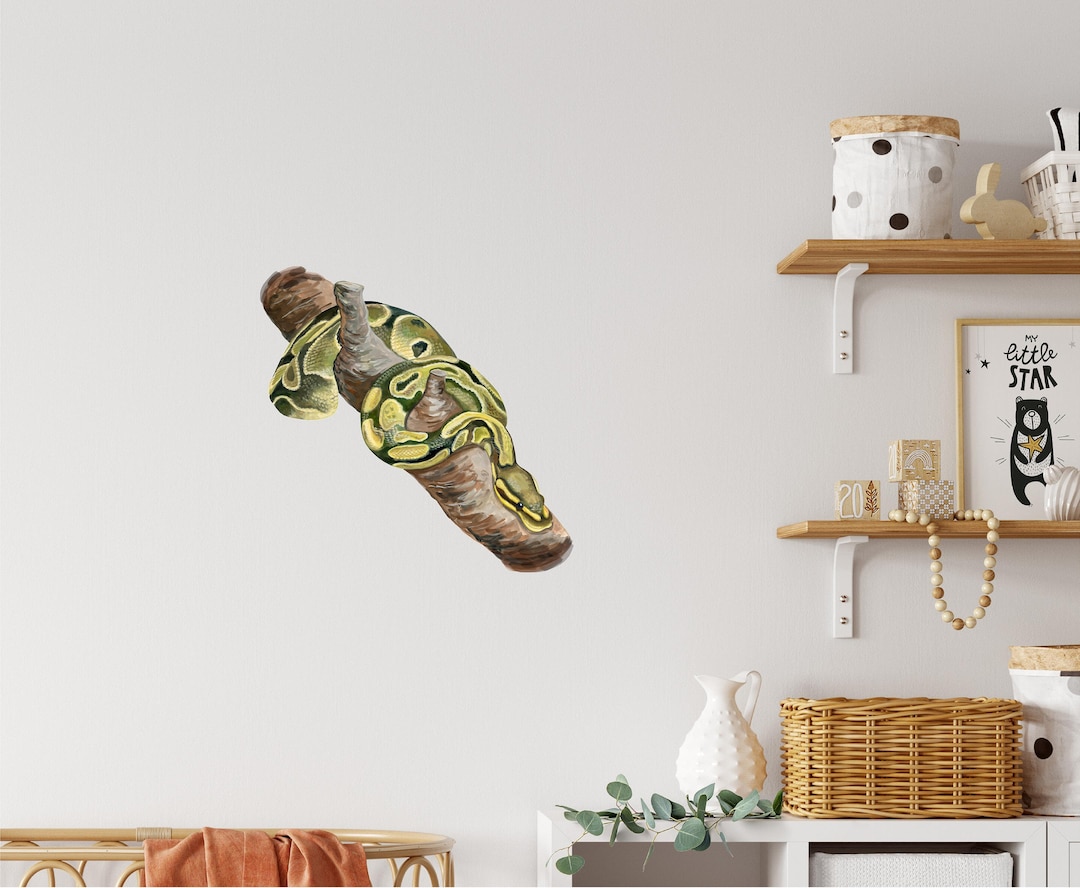 Watercolor Snake Wall Decal Boa Python Anaconda Jungle Animal Safari ...