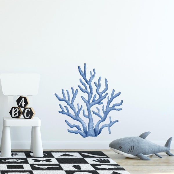 Coral Navy Wall Art - Etsy