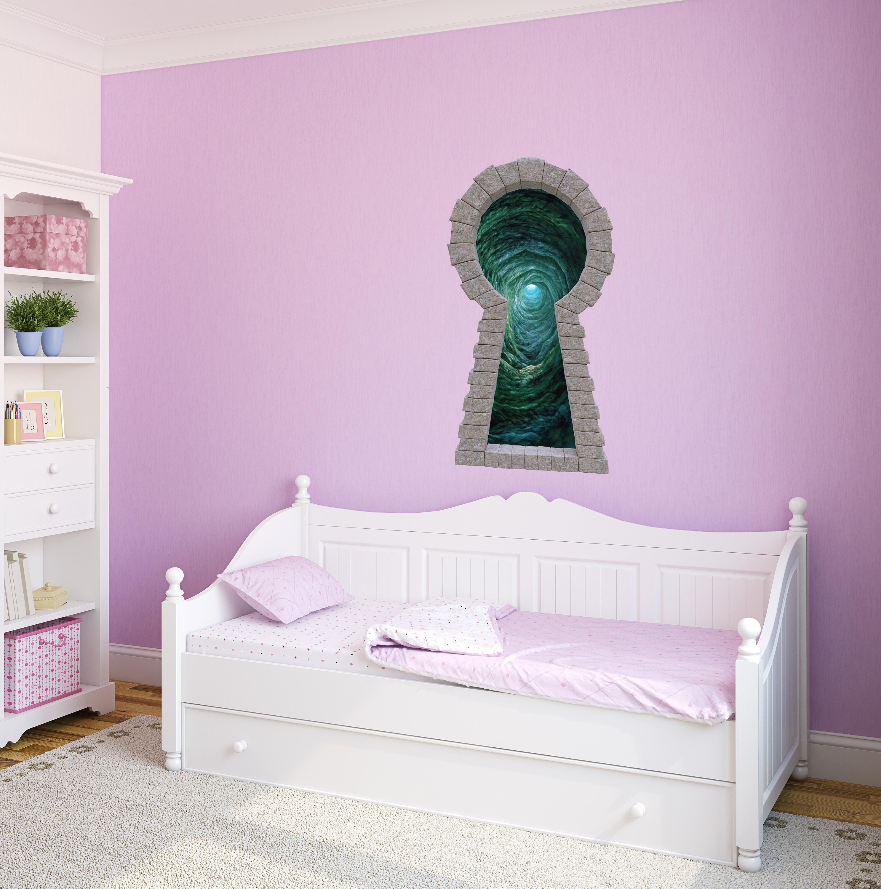 3D Stone Keyhole Wall Decal Down the Rabbit Hole 2 Wonderland - Etsy