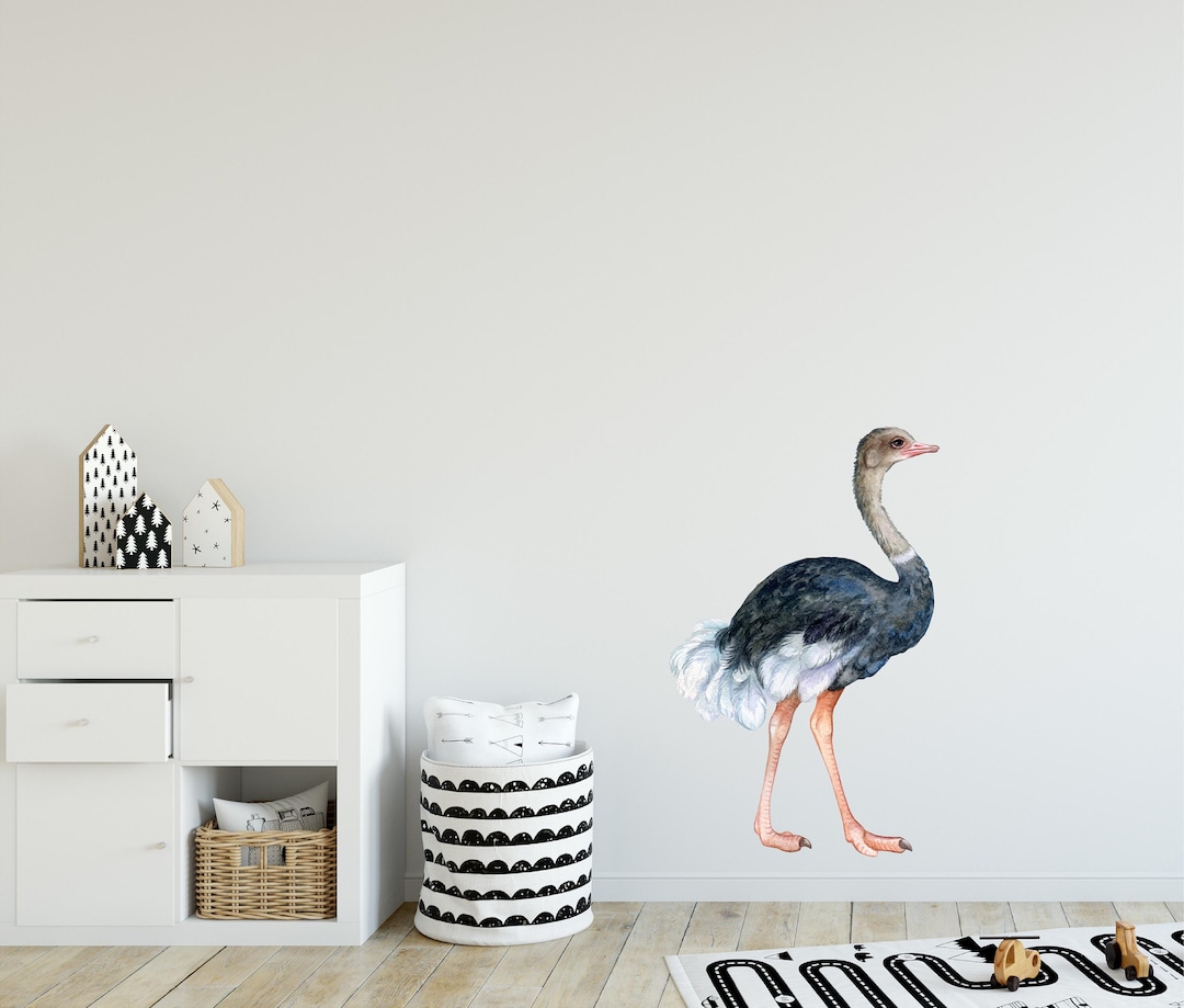Ostrich Wall Decal Safari Animal Wall Sticker Removable Fabric for ...