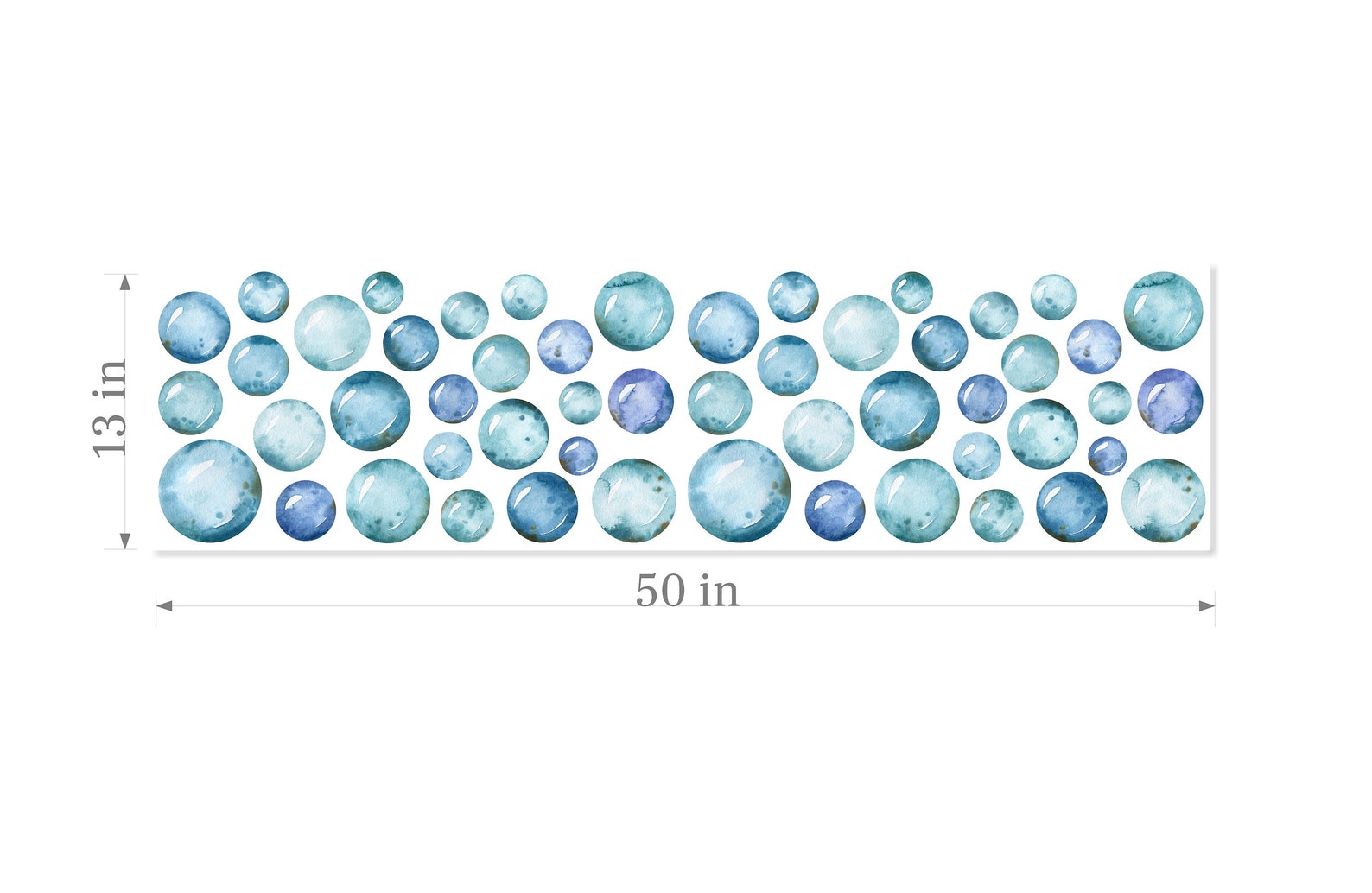 Watercolor Aqua Blue Bubbles Wall Decal Set • Underwater Bubble Wall ...