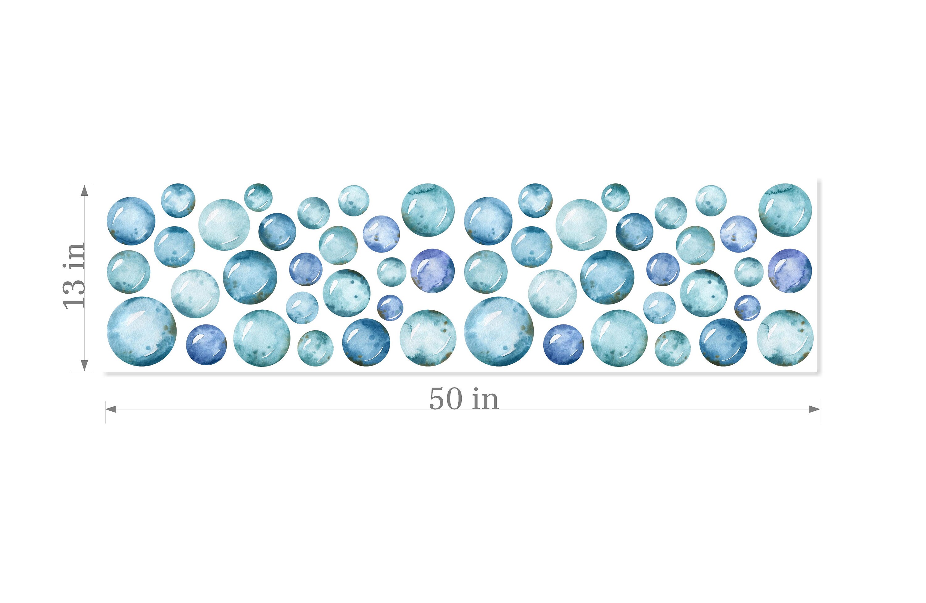 Watercolor Aqua Blue Bubbles Wall Decal Set • Underwater Bubble Wall ...