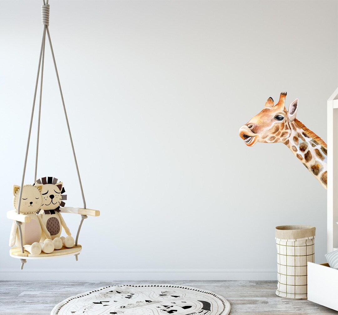 Giraffe Head #2 Wall Decal Safari Animal Wall Sticker Removable Fabric ...