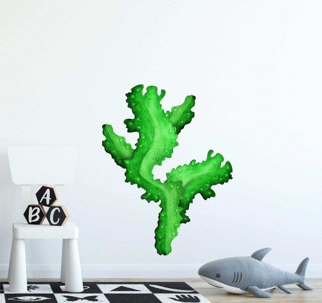 Green Sea Kelp Wall Decal Ocean Sea Life Removable Fabric Wall Sticker ...