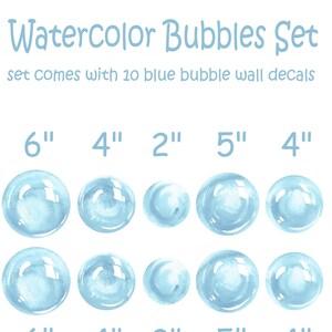 Watercolor Blue Bubbles Wall Decal Set Ocean Sea Bubble Fabric Wall ...