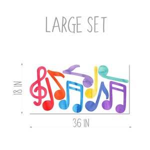 Rainbow Music Notes Wall Decal Set of 9 • Watercolor Colorful Musical ...
