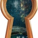 3D Keyhole Removable Fabric Wall Decal Enchanted Dark Forest Pond Water ...