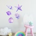 Watercolor Purple Seashells & Starfish Set Wall Decal Set of 5 - Etsy