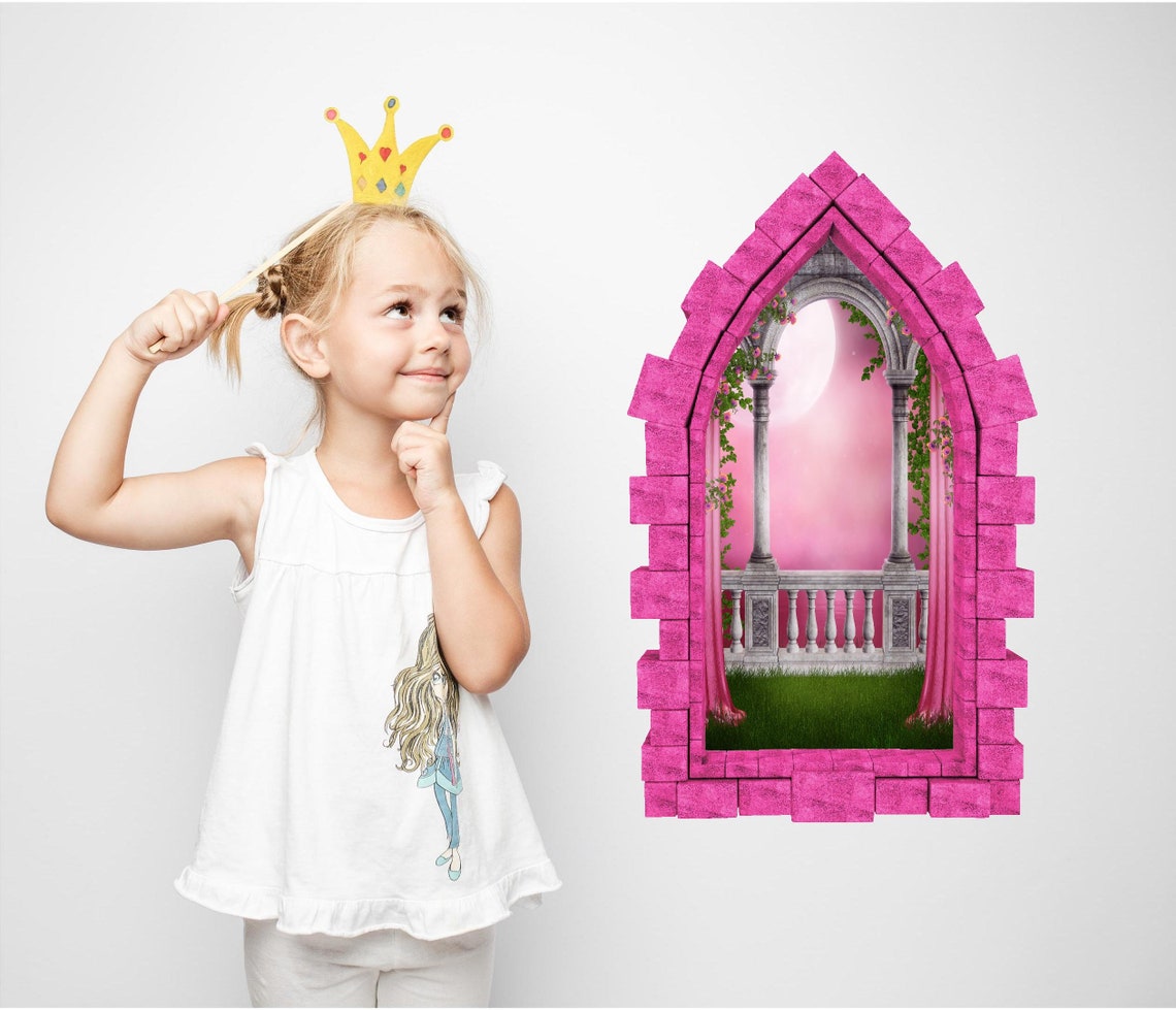 Fairy Tale Princess Balcony Castle Window 3D Wall Decal for - Etsy