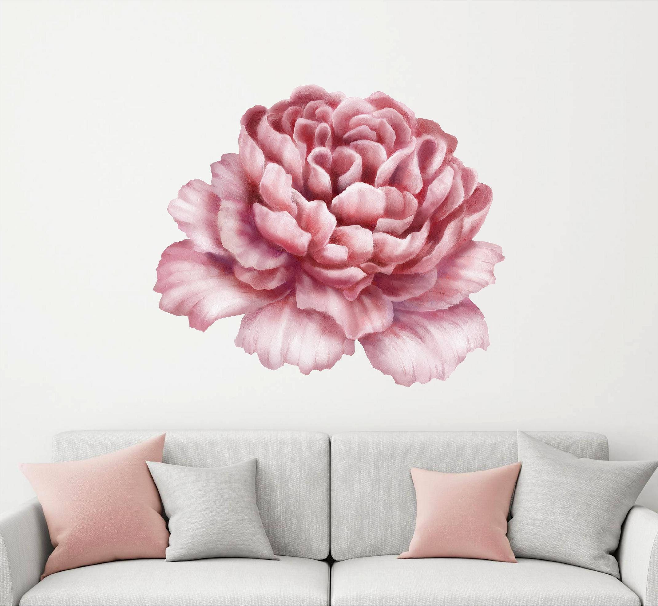Pink Peony Flower 1 Wall Decal Sticker Removable Wallpaper | Etsy