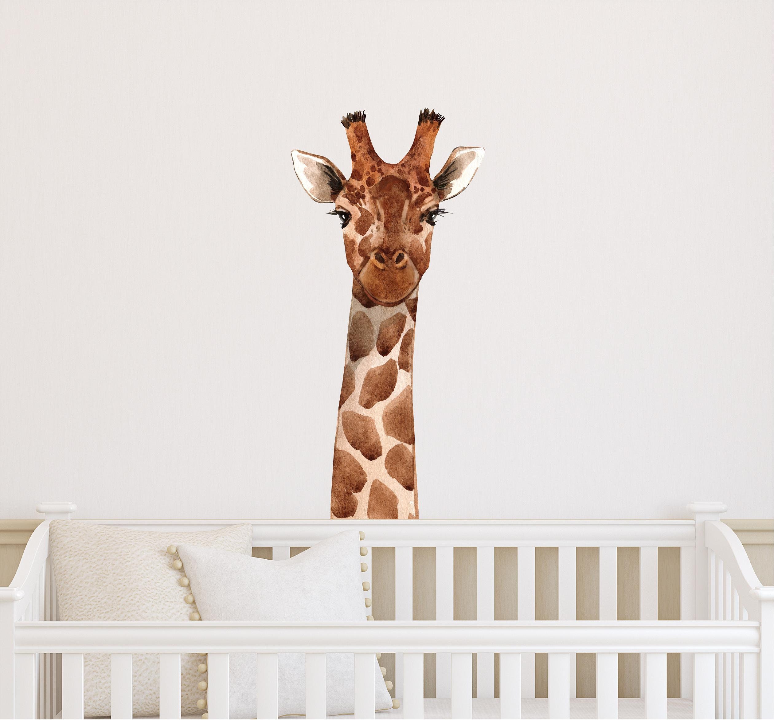 Giraffe Head Wall Decal Watercolor Safari Animal Wall Sticker - Etsy