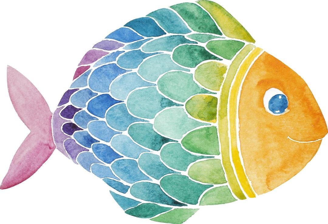 Rainbow Fish Wall Decal Ocean Sea Life Removable Fabric Wall - Etsy
