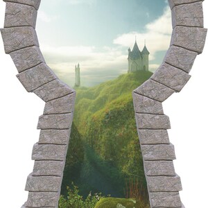 3D Stone Keyhole Wall Decal Castle by the Sea Removable Fabric - Etsy