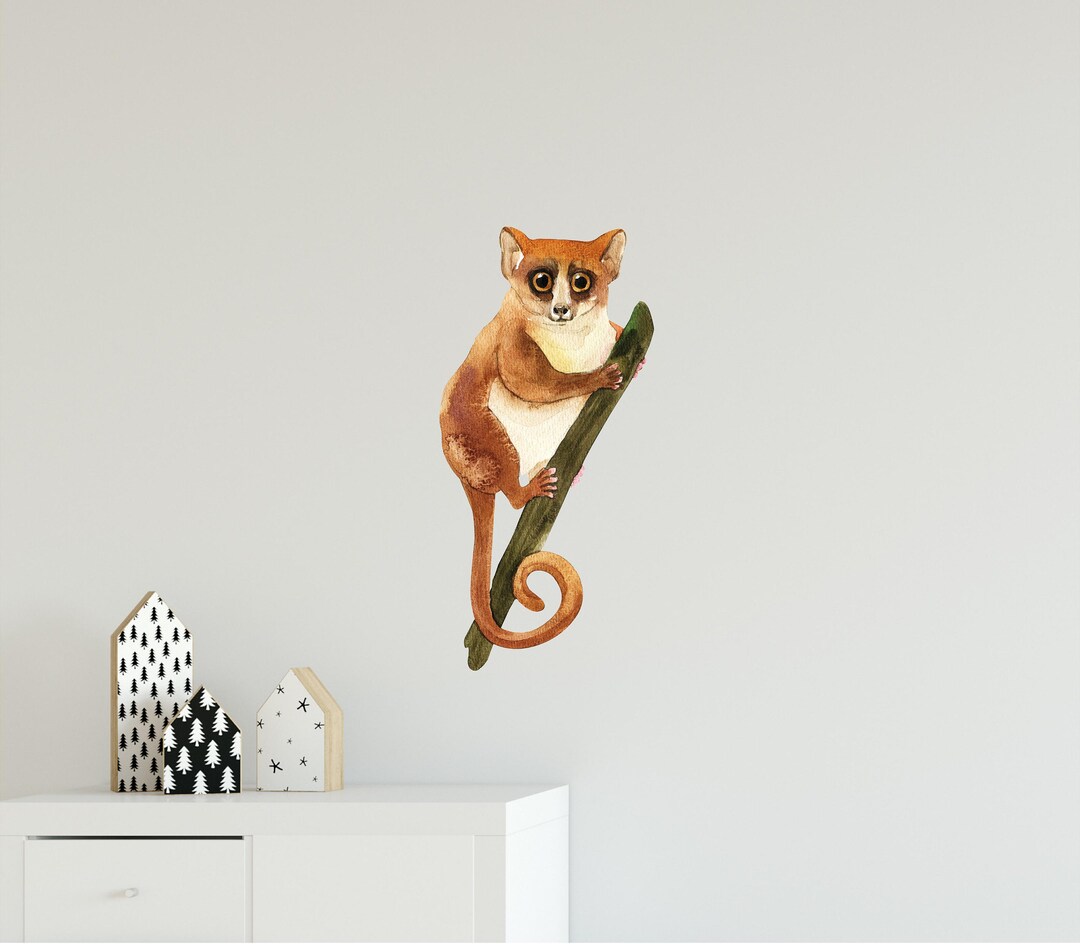 Mouse Lemur Wall Decal Madagascar Animal Wall Sticker Removable Fabric ...