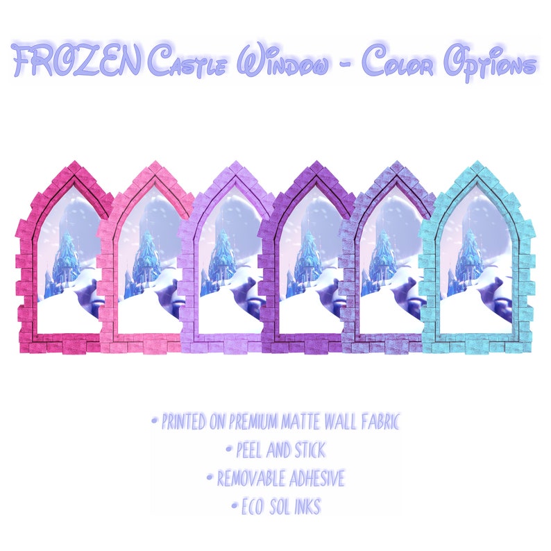 Frozen Ice Castle 3D Castle Window Wall Decal Removable Fabric Wall ...