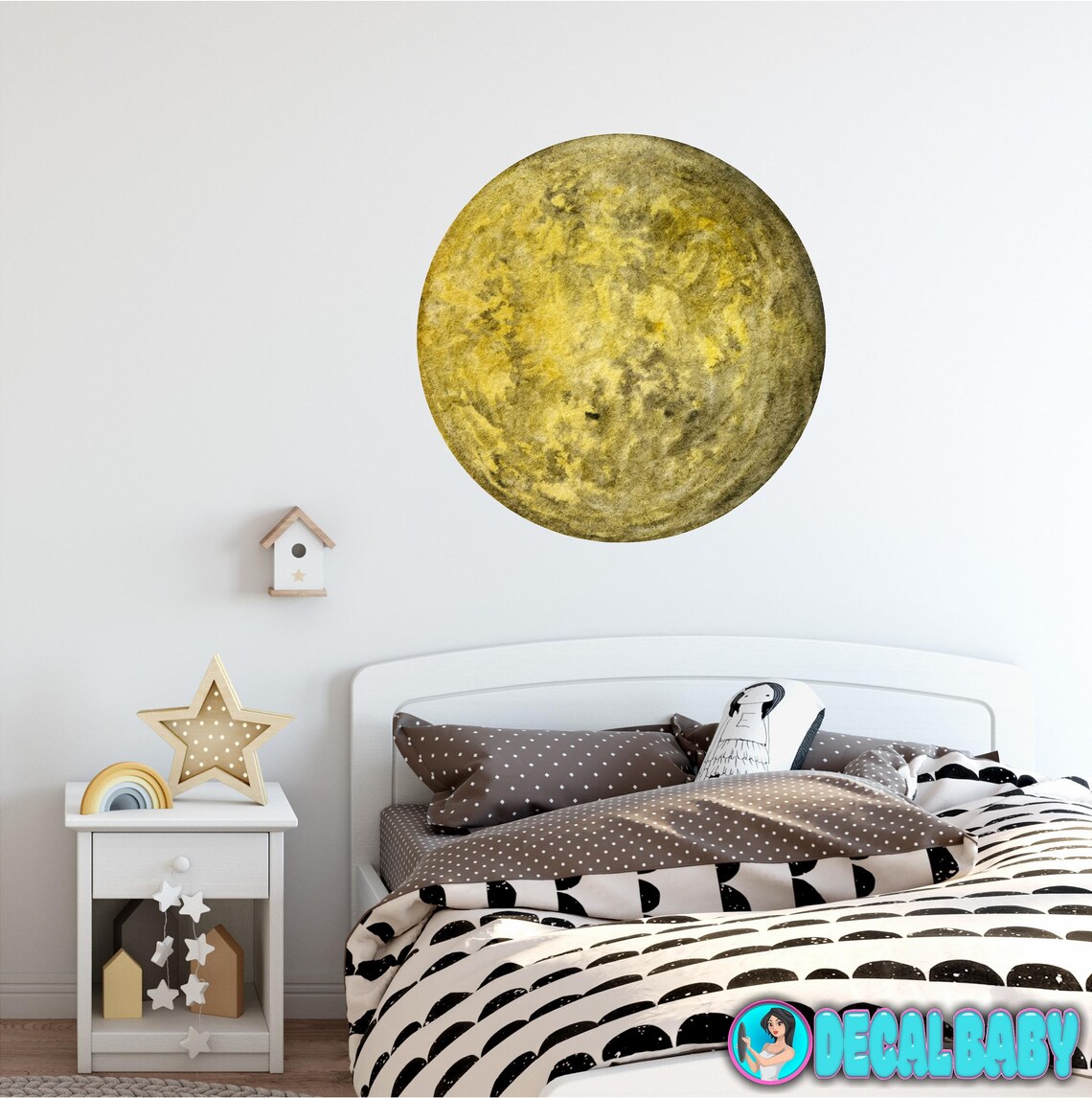 Planet Mercury Watercolor Wall Decal Sticker Solar System - Etsy