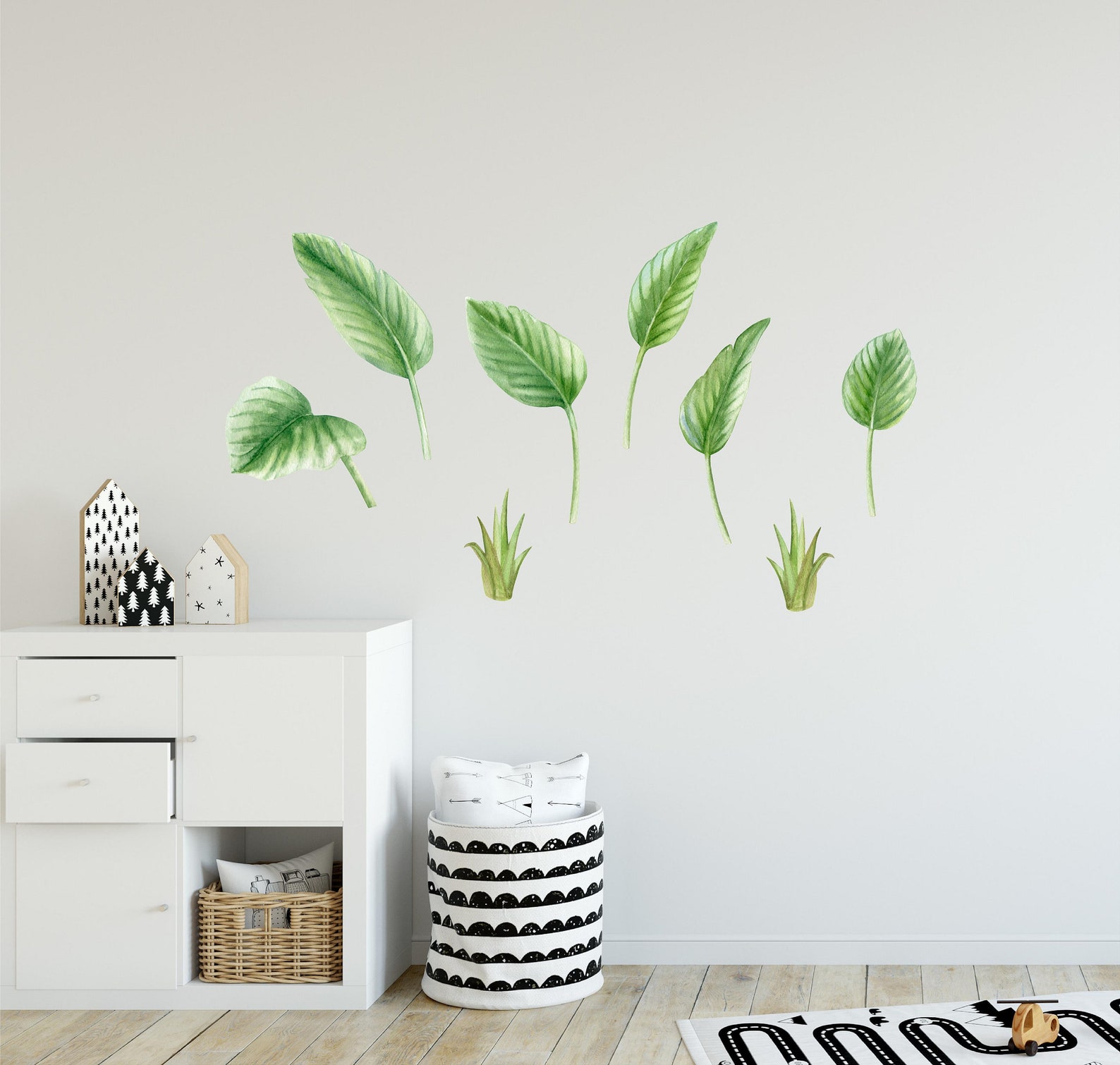 Tropical Leaves Wall Decal Set of 8 Jungle Leaf Wall Sticker - Etsy