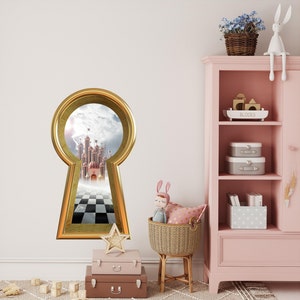 3d Keyhole Fabric Wall Decal - Queen of Hearts Castle - 3D Keyhole Wall ...