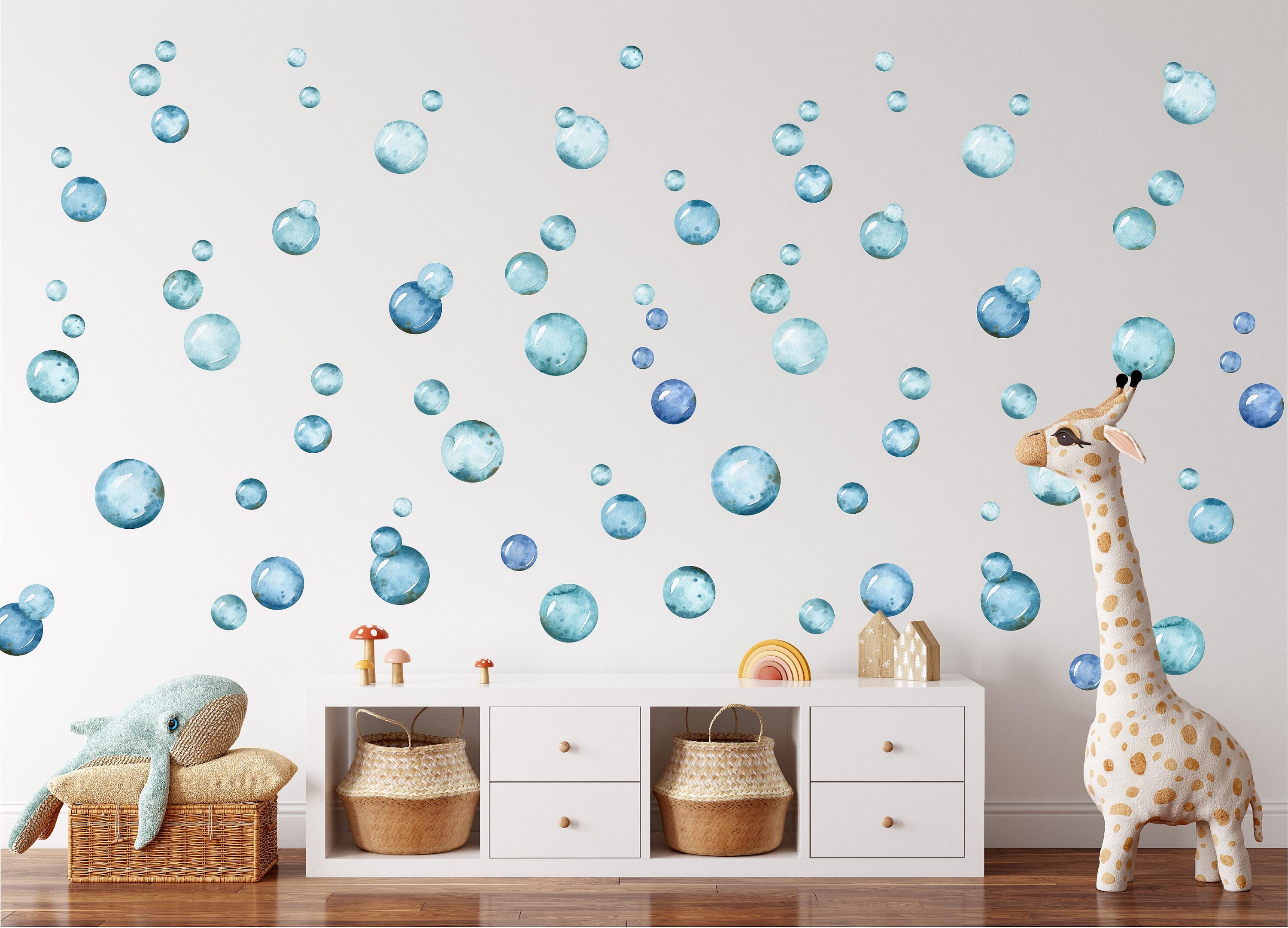 Watercolor Aqua Blue Bubbles Wall Decal Set • Underwater Bubble Wall ...