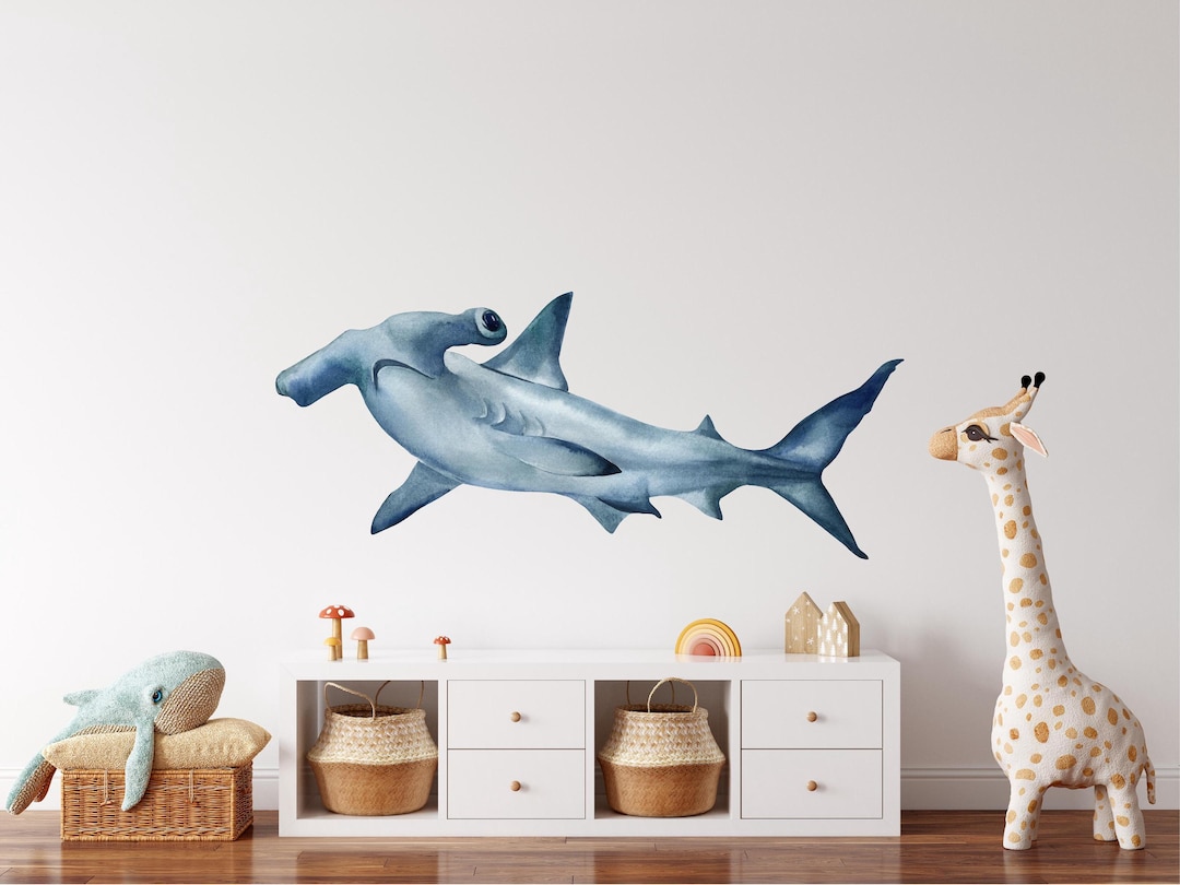 Hammerhead Shark Wall Decal Ocean Sea Sharks Removable Peel and Stick ...