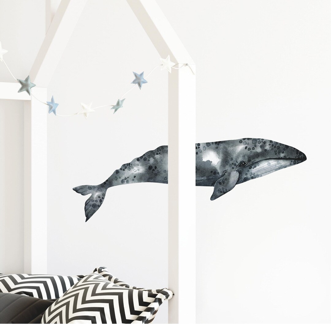 Gray Whale #1 Wall Decal Ocean Sea Life Removable Fabric Wall Sticker ...