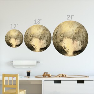 Planet Pluto Watercolor Wall Decal Sticker Solar System Mural Outer ...