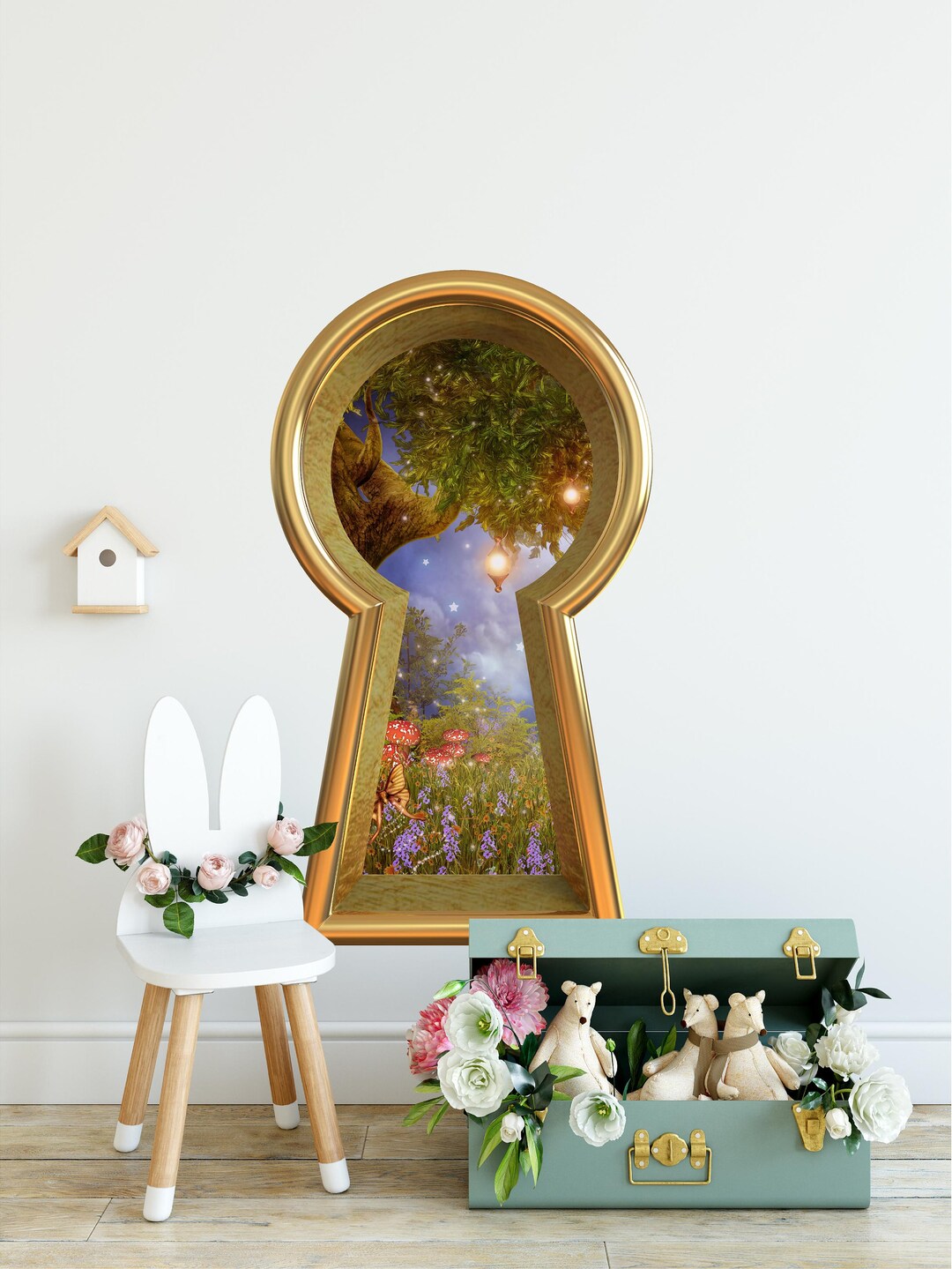 Keyhole 3D Removable Wall Decal Enchanted Lantern Tree Fairytale ...