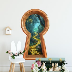 OZ 3d Keyhole Fabric Wall Decal - OZ Emerald City Castle at Night - 3D ...