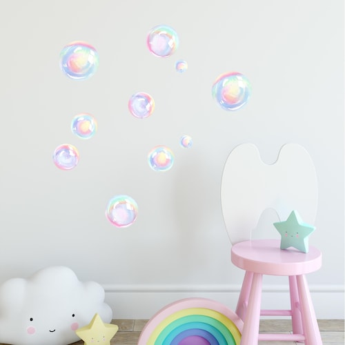 Watercolor Blue Bubbles Wall Decal Set Ocean Sea Bubble Wall | Etsy