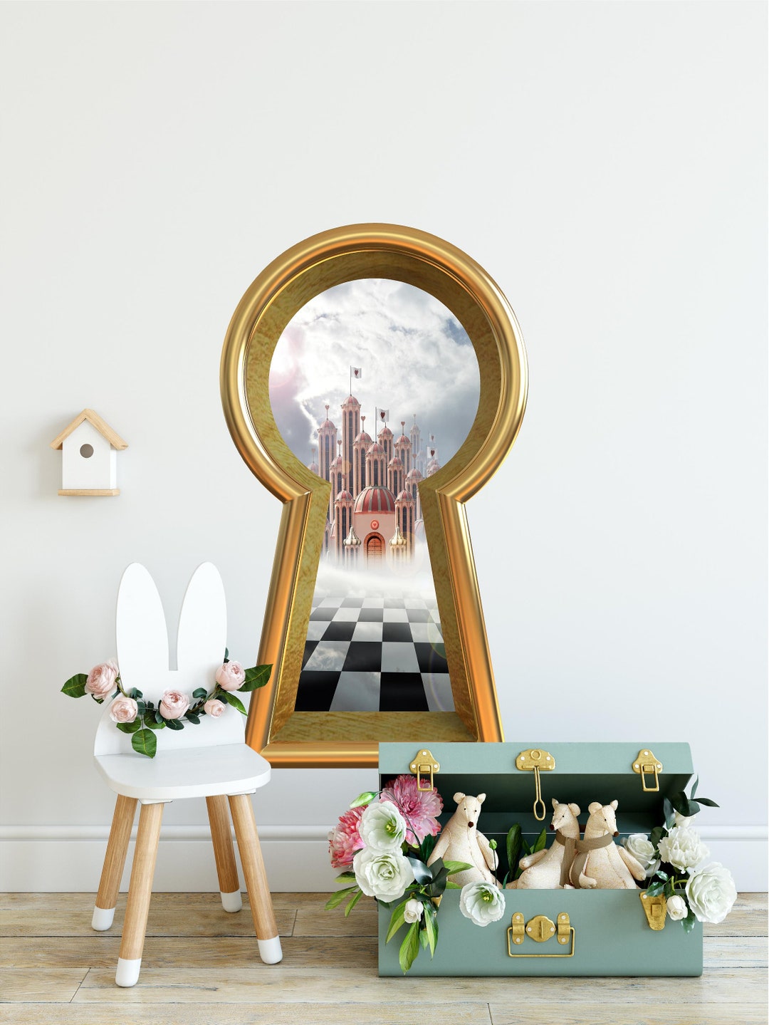 3d Keyhole Fabric Wall Decal - Queen of Hearts Castle - 3D Keyhole Wall ...