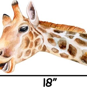 Giraffe Head #2 Wall Decal Safari Animal Wall Sticker Removable Fabric ...