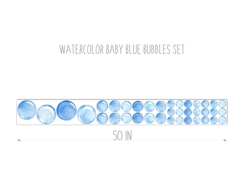 Watercolor Baby Blue Bubbles Wall Decal Set • Bubble Wall Sticker ...