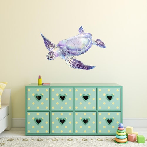 Sea Turtle 2 Wall Decal Ocean Sea Life Removable Fabric Wall - Etsy