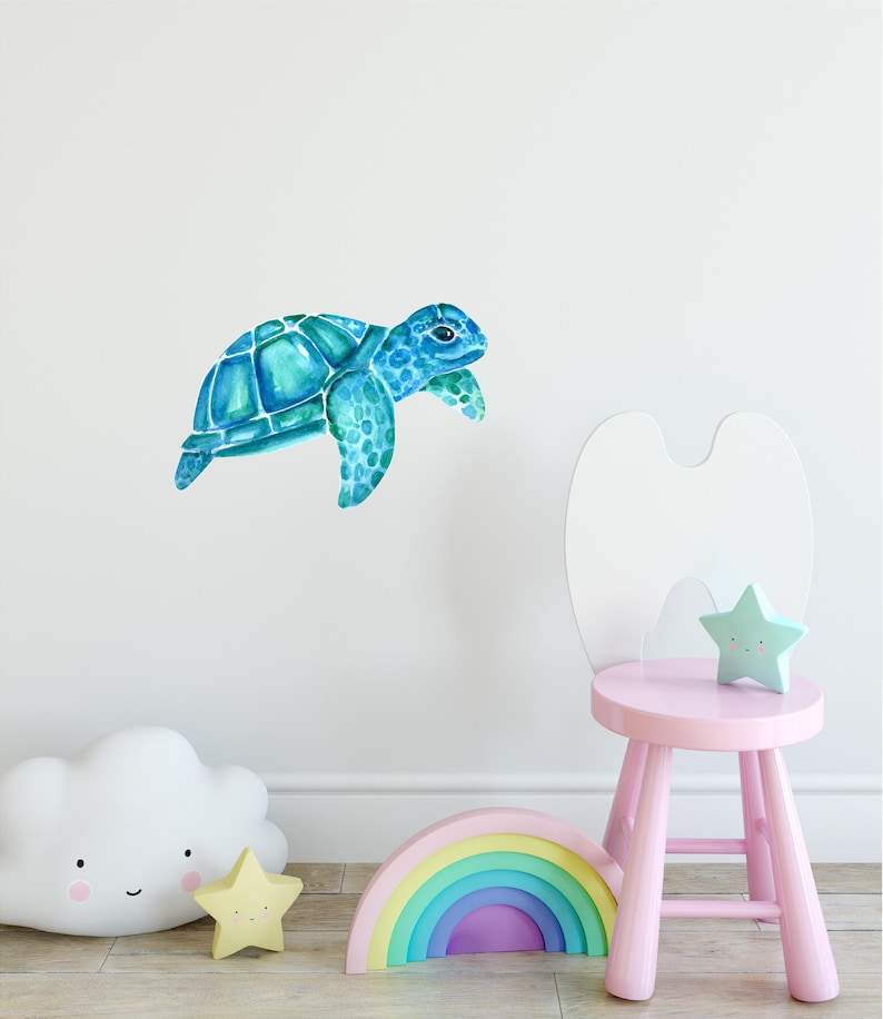 Baby Sea Turtle Wall Decal Ocean Sea Life Removable Fabric - Etsy