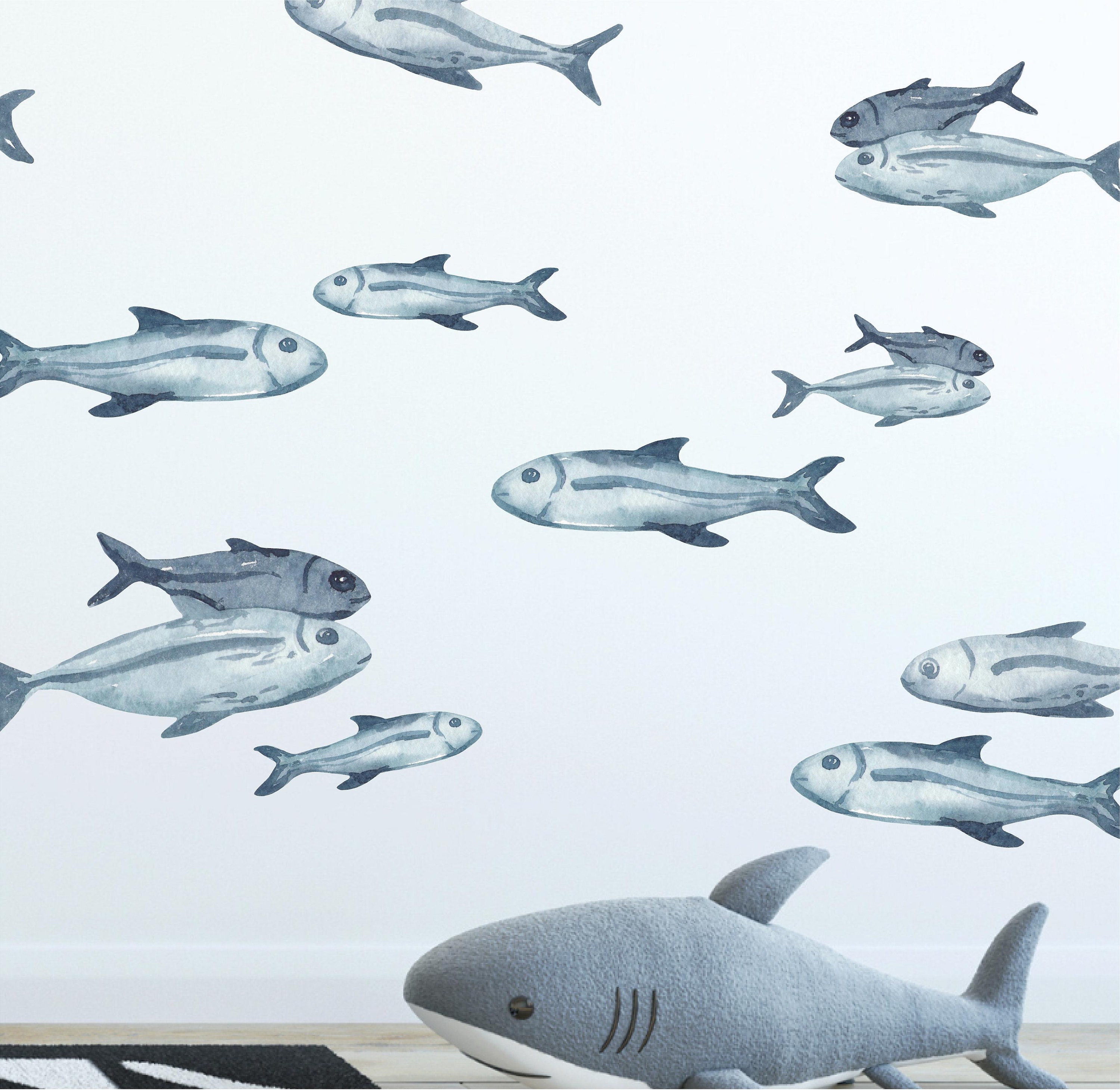 Marine Fish Wall Decal Set • School of Fish • Ocean Fish Wall Sticker ...