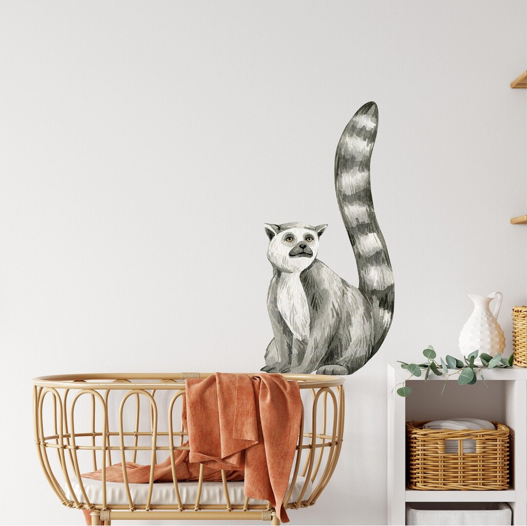 Lemur Fabric Wall Decal - Safari Nursery Decor - Jungle Animal - Safari ...