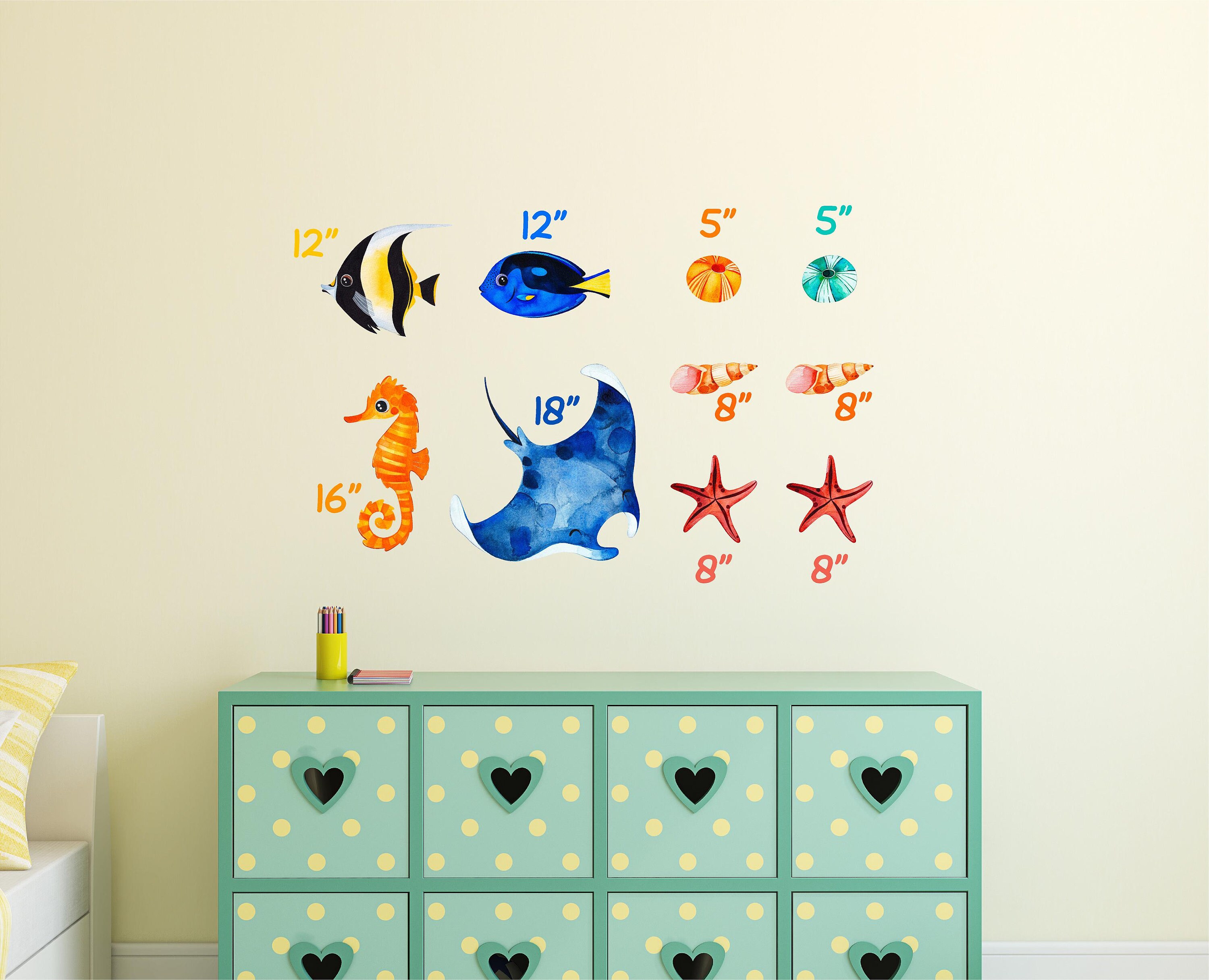 Underwater Sea Life Set 1 Wall Decal Ocean Sea Life Removable - Etsy