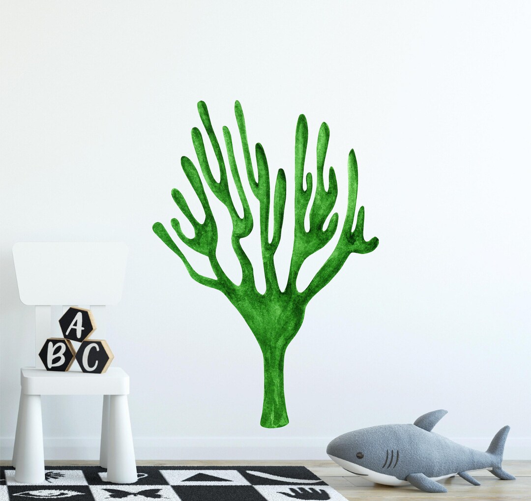 Green Seaweed #8 Wall Decal Deep Sea Ocean Algae Removable Fabric Wall ...