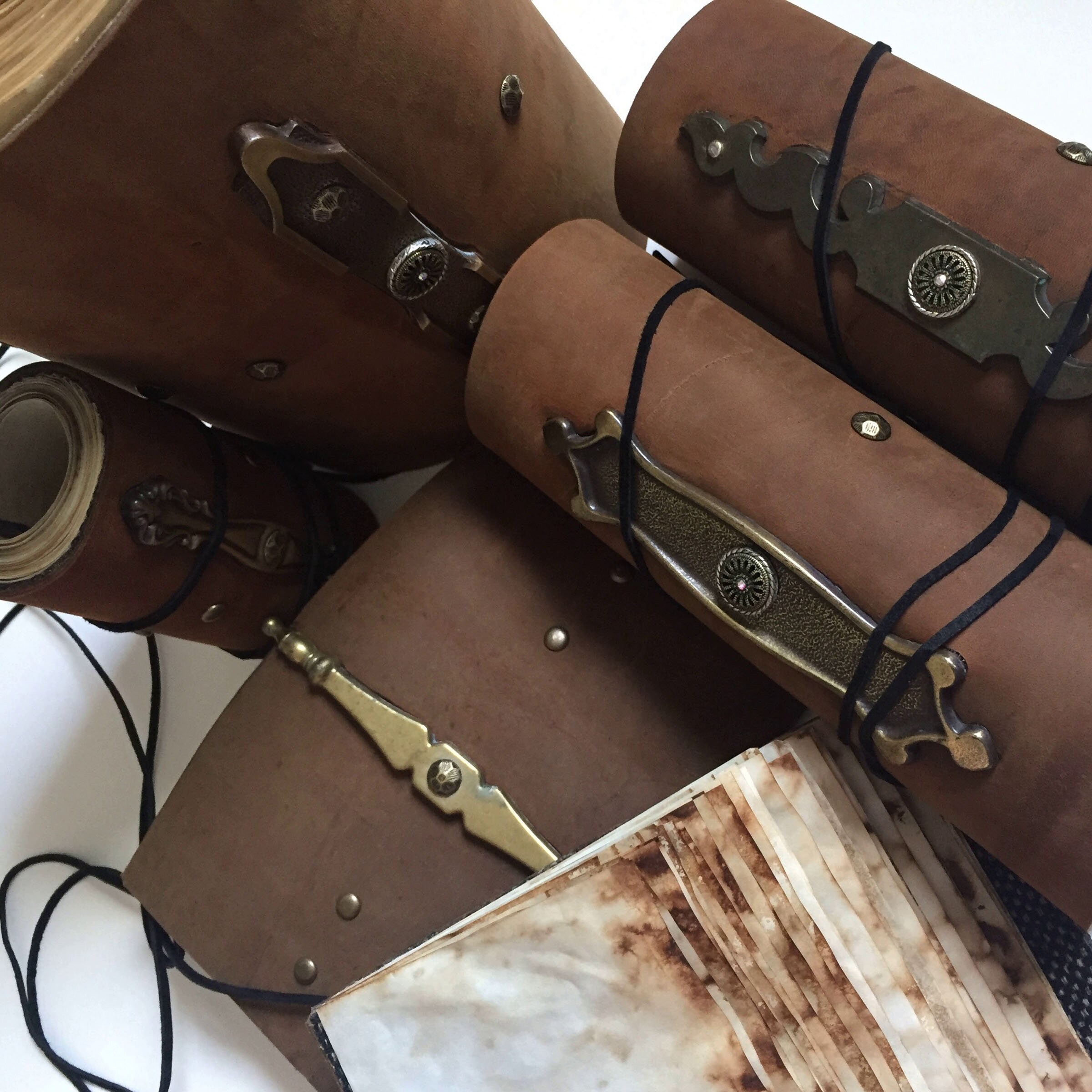 Handmade Scroll Journal Age Stained Parchment, Bronze Antique ...