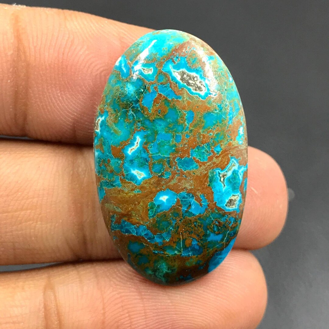 Australian Parrot Wing Chrysocolla Cabochon...oval Cabochon...31x19x6 ...
