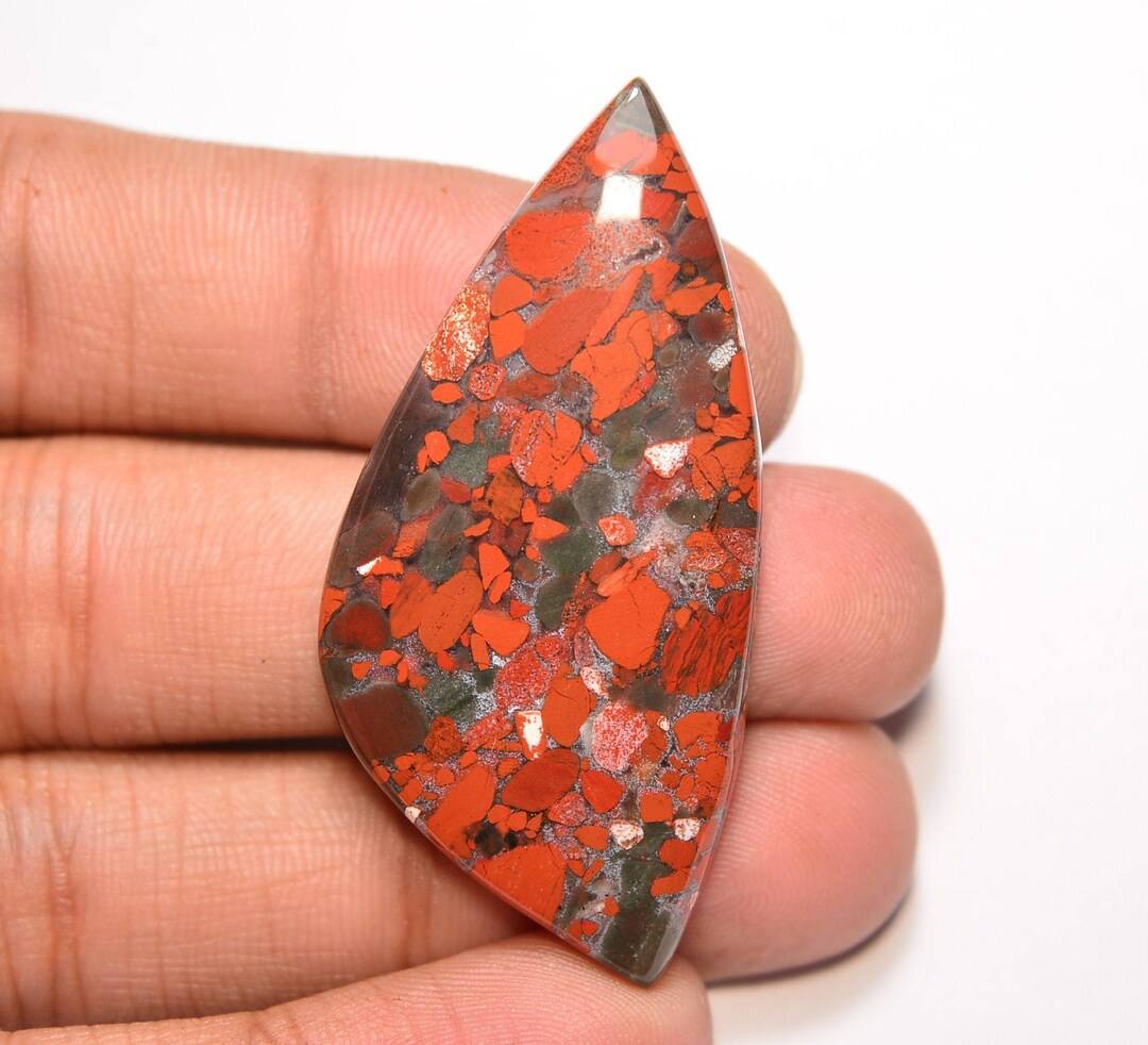 Brecciated Red Jasper Cabochon...freeform Cabochon...49x23x5 Mm...44 ...