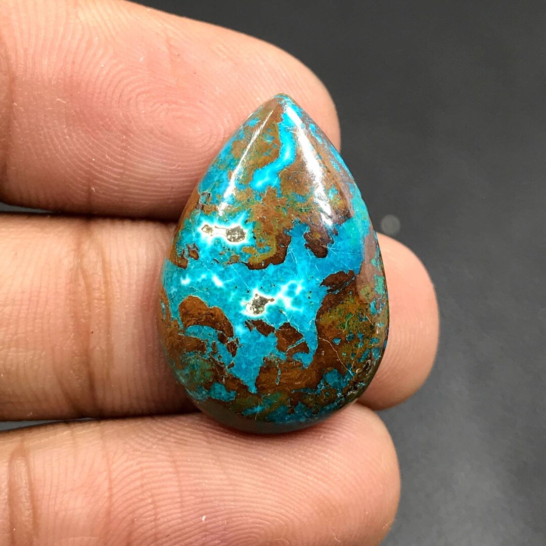 Australian Parrot Wing Chrysocolla Cabochon...oval Cabochon...25x17x6 ...