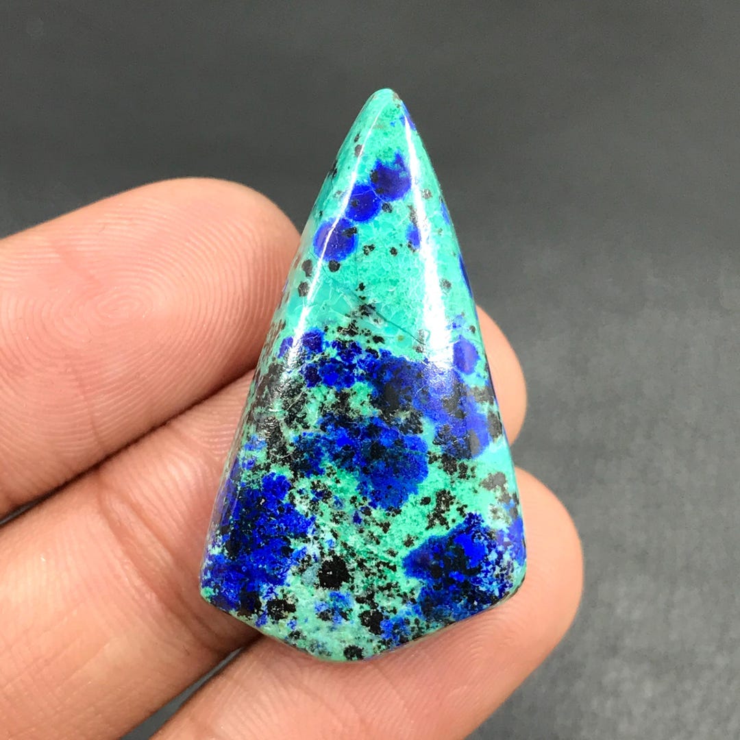 Blue Bird Azurite Cabochon... Freeform Cabochon...36x21x6 Mm...29 Cts ...
