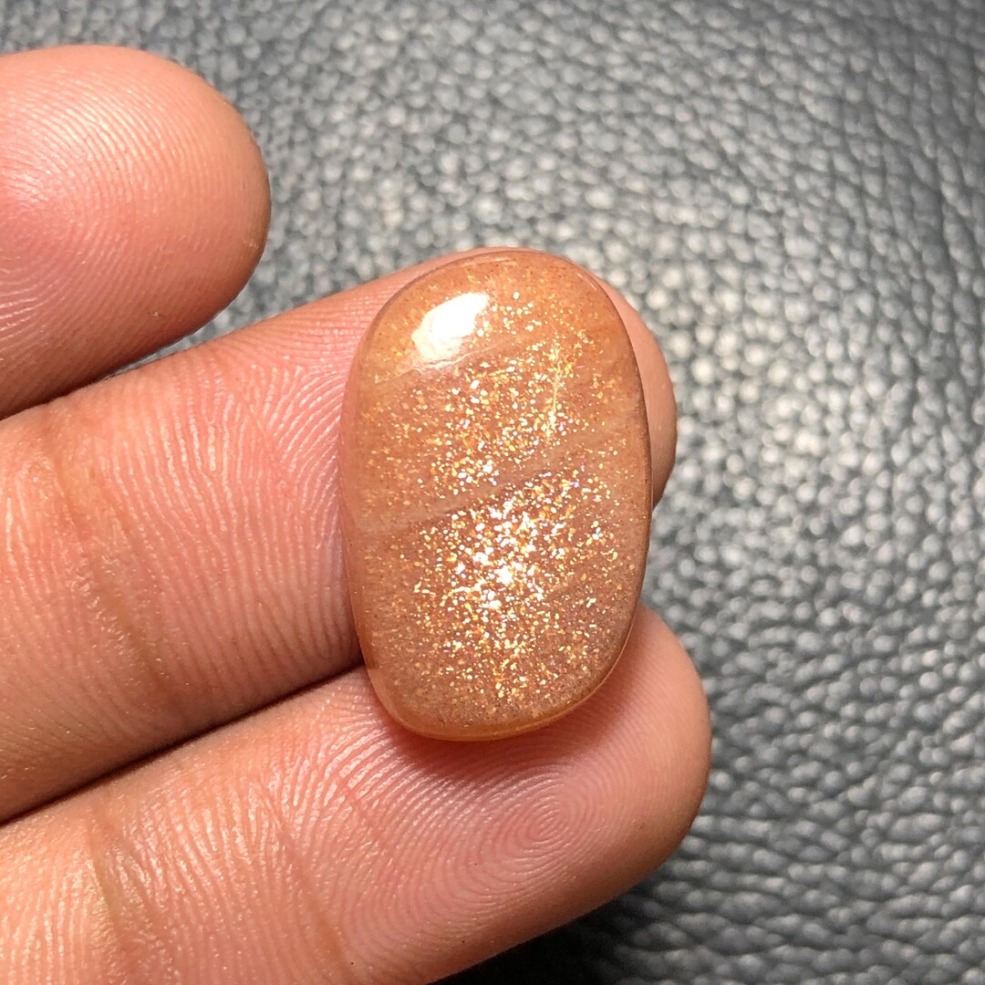 Peach Moonstone Cabochon... Freeform Cabochon...22x14x6 Mm...16 Cts ...