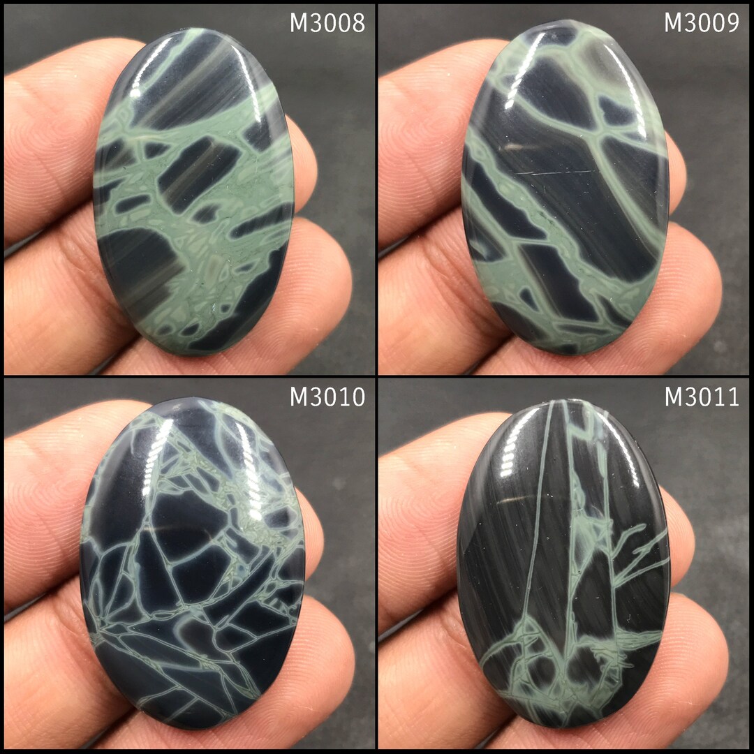 Spider Web Obsidian Cabochons.. M3008,M3009,M3010,M3011 - Etsy